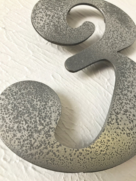 Number 3 - Metal Wall Art Home Decor - Made in the USA - Choose 12" or ...