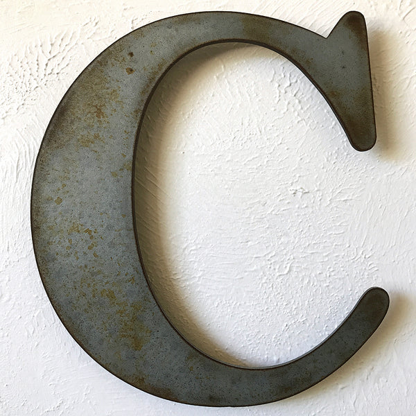 Letter C - Metal Wall Art Home Decor - Made in the USA - Choose 12" or ...