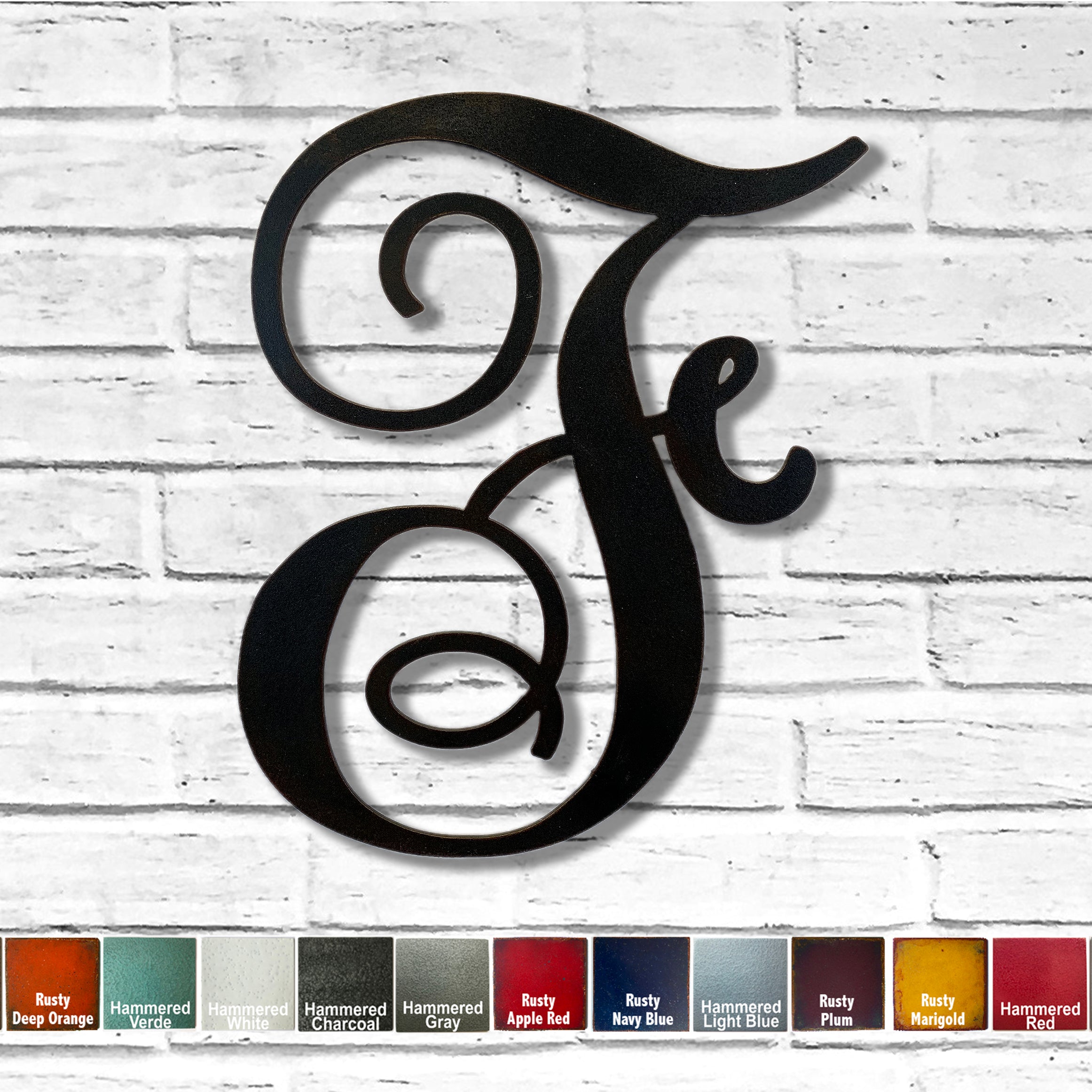 Letter F - Monogram Font - Metal Wall Art Home Decor - Made in USA - 1 ...